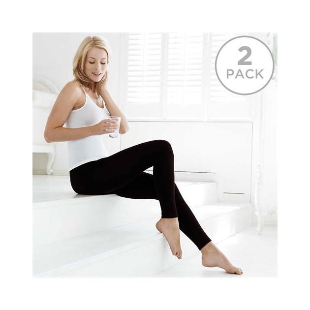 Comfia Leggings: Slimming Black Leggings Shapewear Double Pack | JML